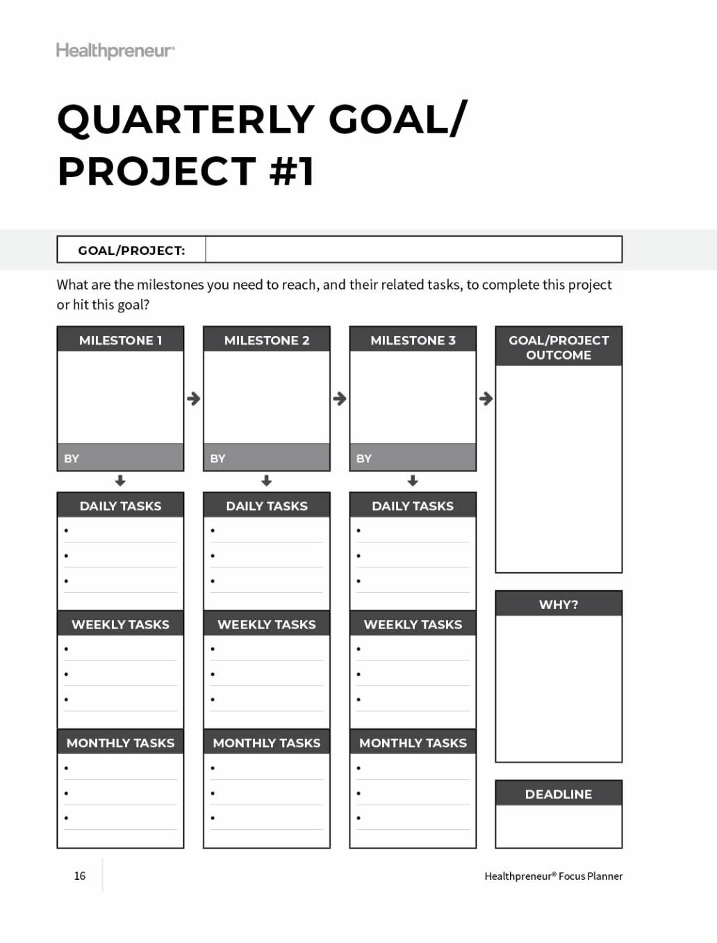 Focus Planner – Healthpreneur